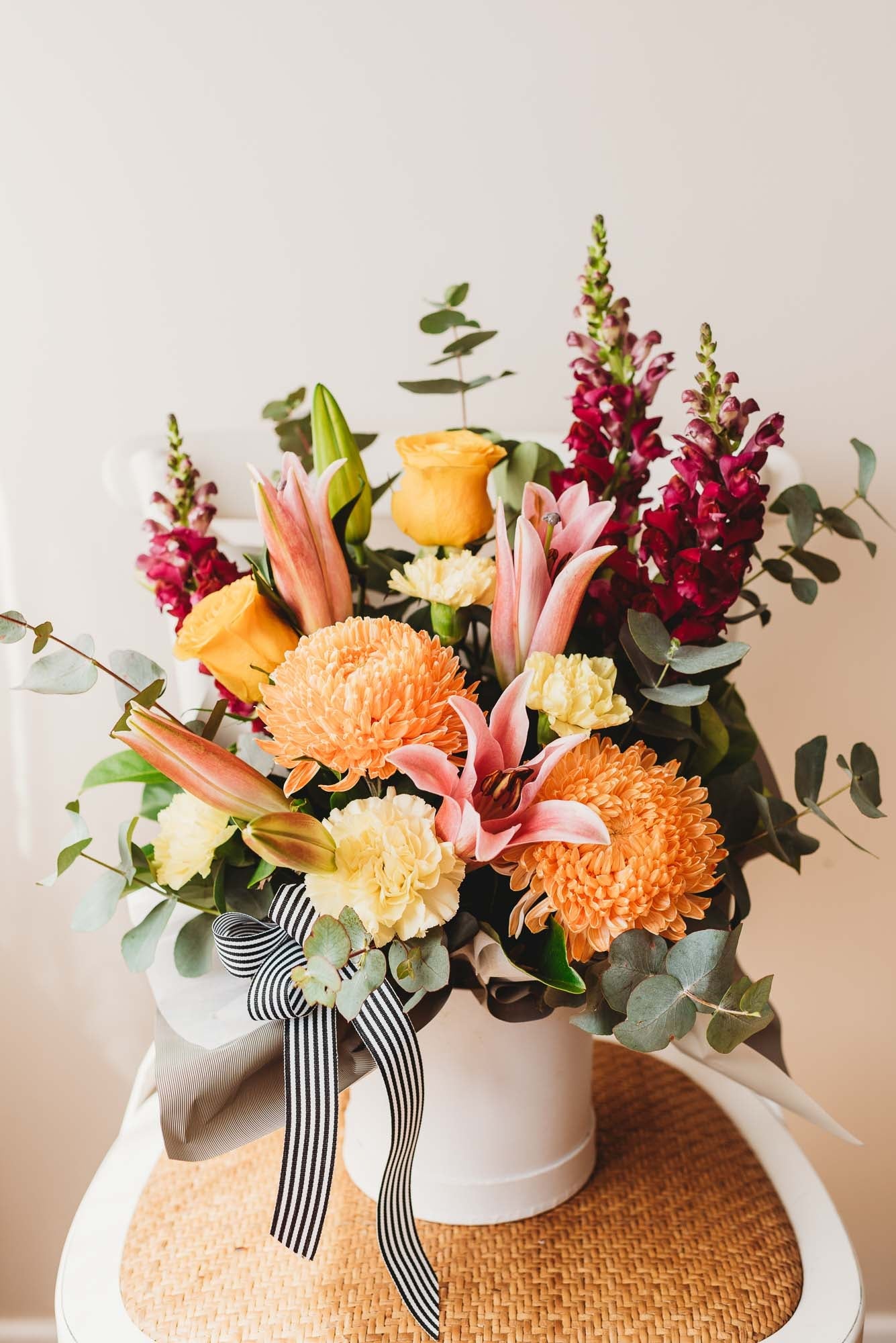 Designer Hat Box Arrangement Midi